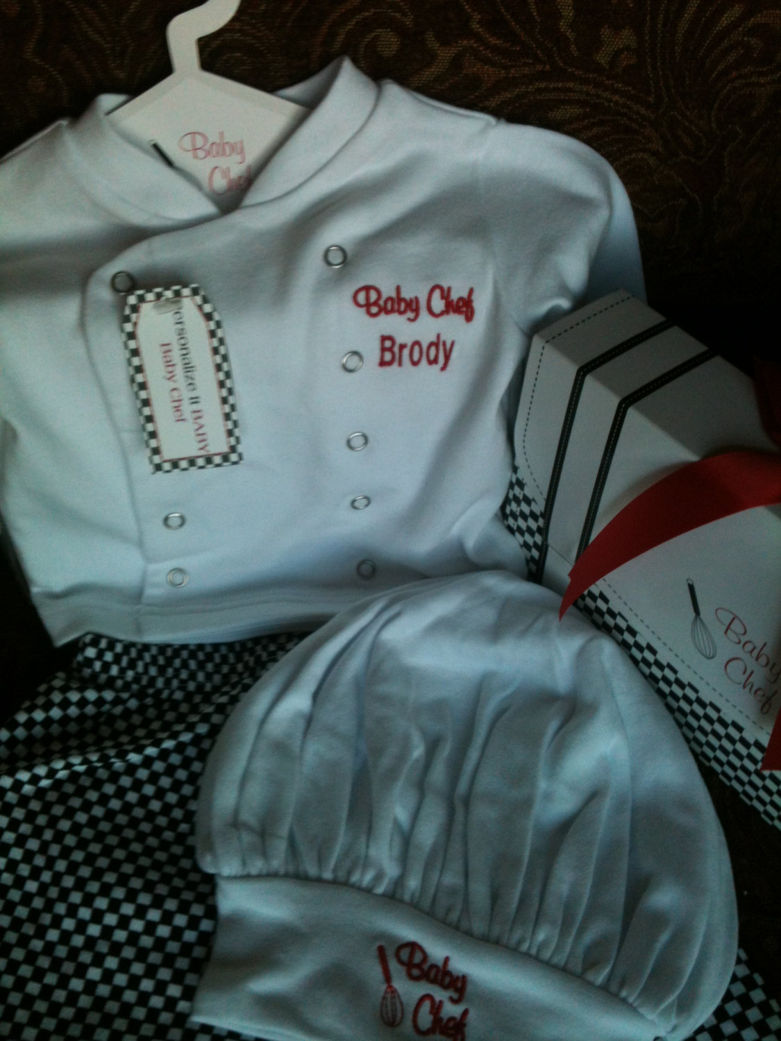 Personalized Baby Gift Boy Or Baby Girl Chef Three Piece Layette In ...